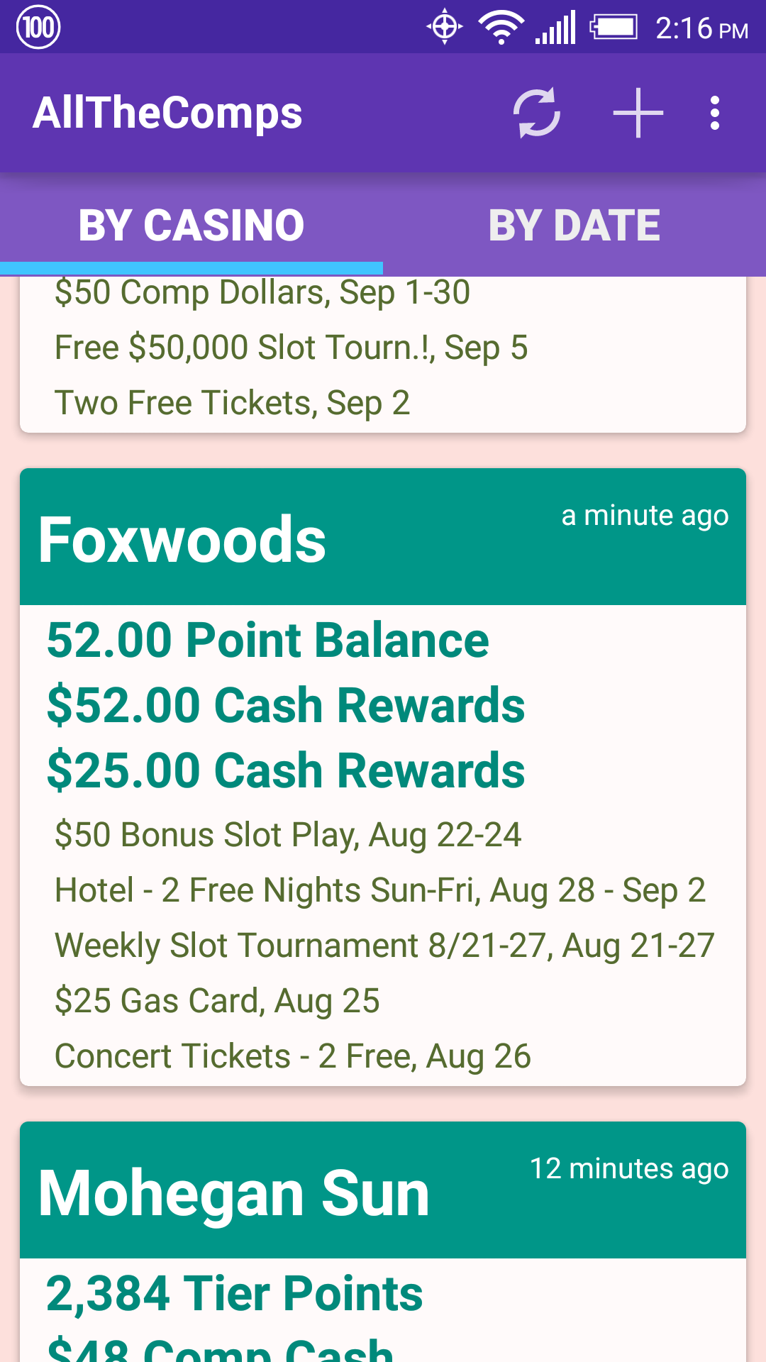 All your casino comps in one tidy, free app: allthecomps.com